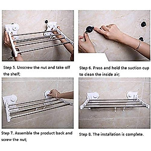 Towel Racks,Towel Rails, Towel Rack Traceless Adhesive Bathroom Shelf Kitchen Towel Bar Rail Stainless Steel Towel Holder Wall Mounted Towel Rack with Hooks