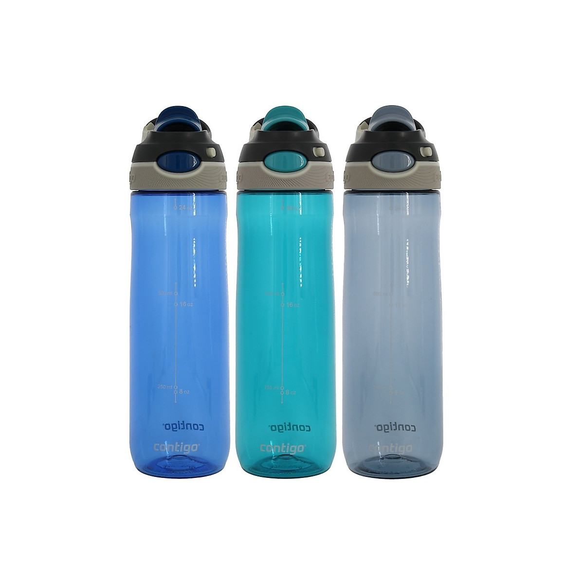 Contigo, Monaco/Scuba/Stormy Weather, 3-Pack AUTOSPOUT Water Bottles, 24oz