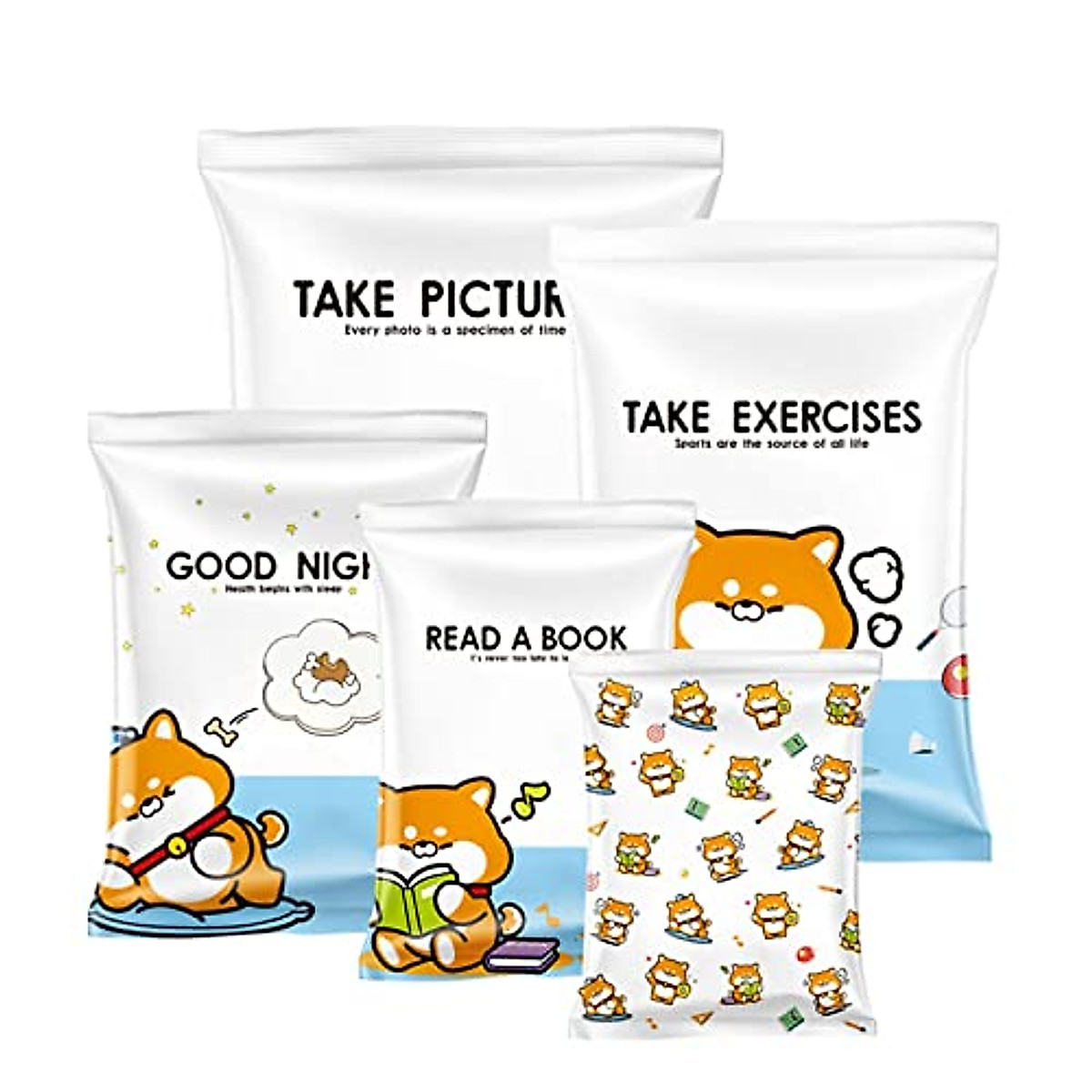 Cartoon dog-shaped vacuum compression bag, storage bag, strong and durable, release 80% of storage space, suitable for travel, moving, family storage use. (Large)