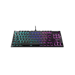 ROCCAT Vulcan TKL Linear PC Gaming Keyboard, Titan Switch Mechanical with Per Key AIMO RGB Lighting, Tenkeyless, Compact Design, Anodized Aluminum Top Plate, Detachable USB-C Cable, Black