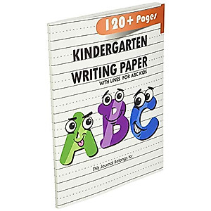 Kindergarten writing paper with lines for ABC kids: 120 Blank handwriting practice paper with dotted lines