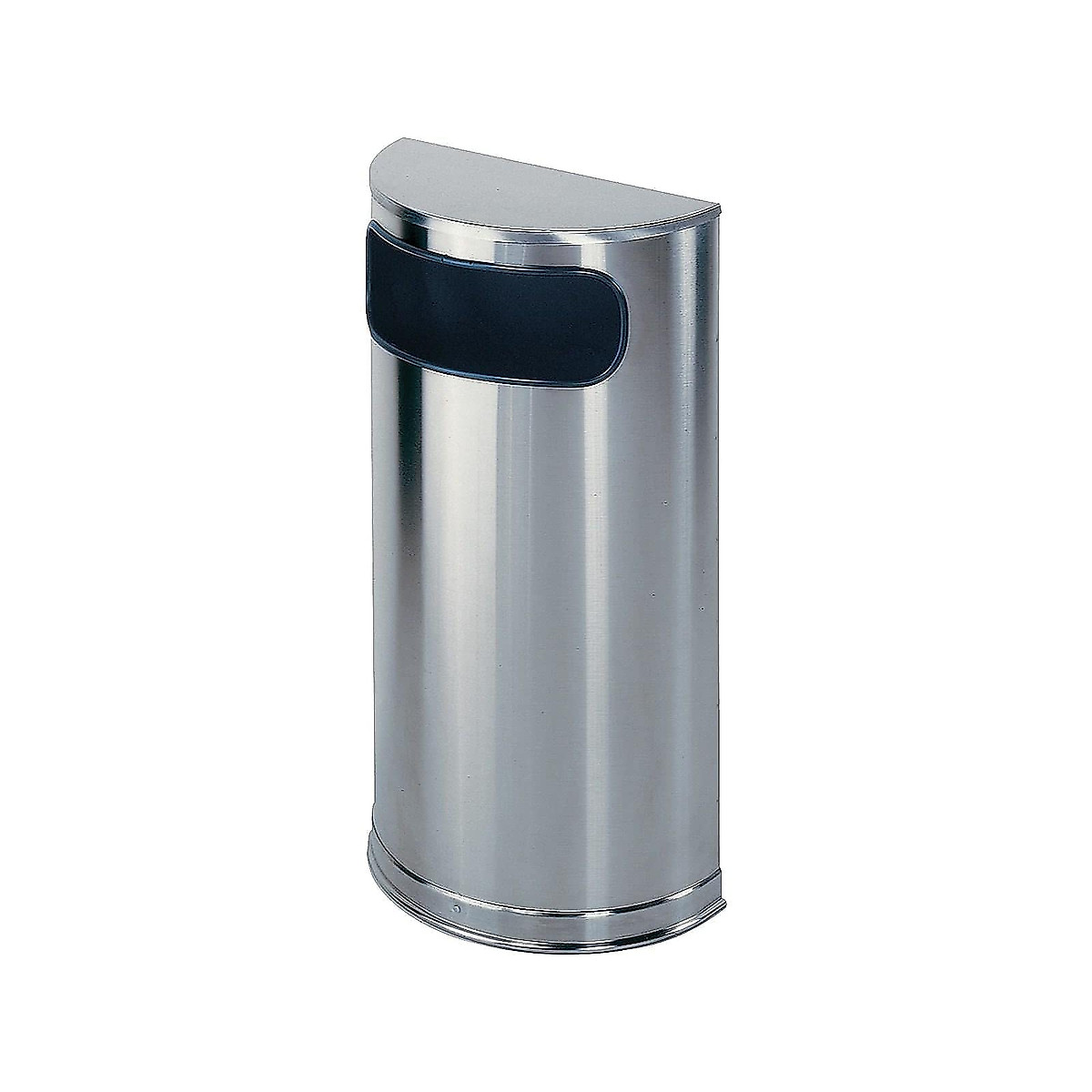 Rubbermaid SO8SSSPL European & Metallic Series Receptacle, Half-Round, 9gal, Satin Stainless
