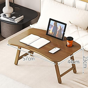 SanzIa Foldable Bamboo Coffee Table, Japanese Tatami Low Table, Portable Bay Window Table, Living Room Tea Table, No Assembly Required (Color : A, Size : 57 * 44 * 23cm)