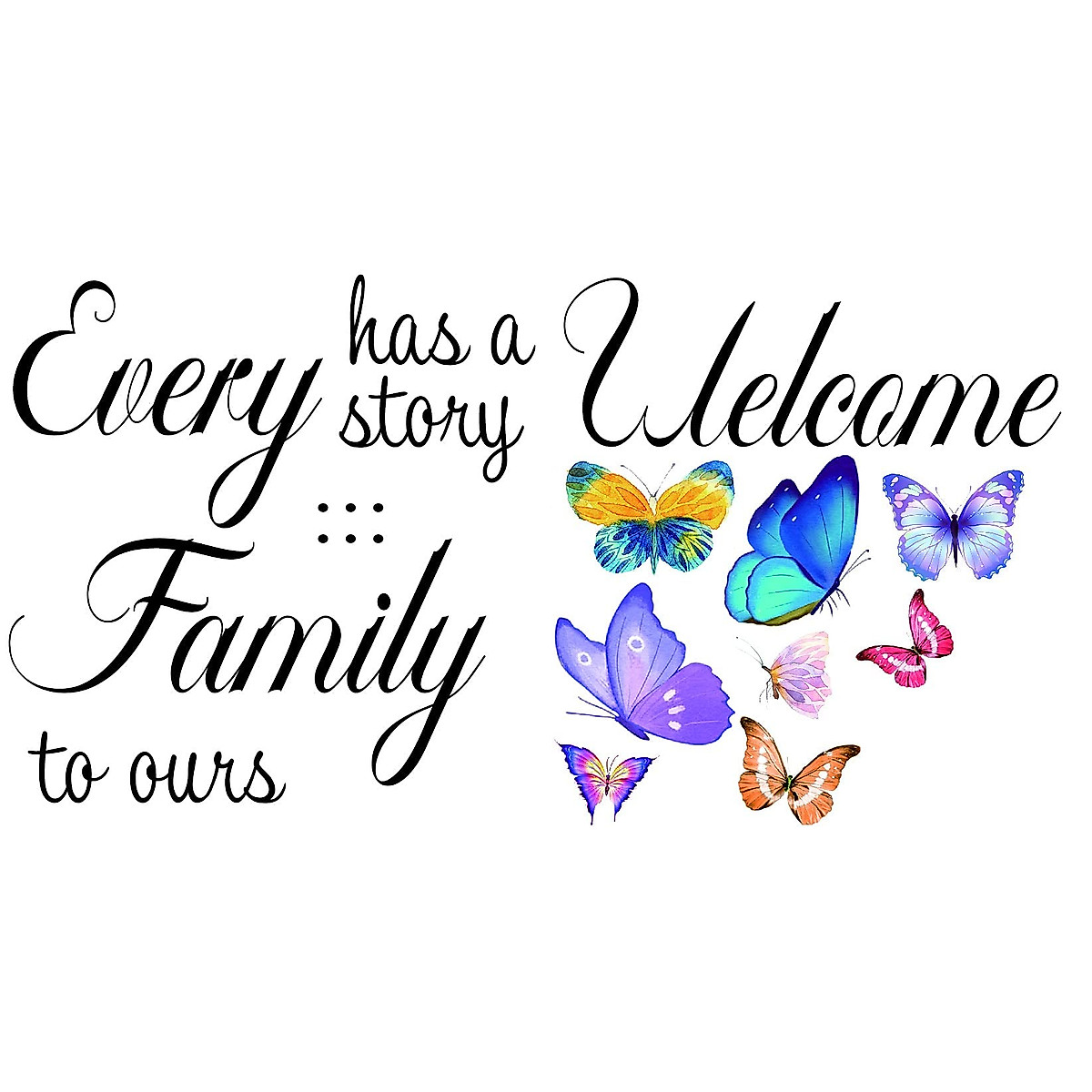 Summerjokes Every Family Has A Story Welcome to Ours. Funny Wall Sticker Decal Vinyl Sticker, Family Living Room Kitchen Dining Room Bedroom Couple Romantic Family Love Marriage Art Wall Decoration