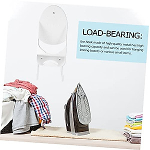 Veemoon 1pc Iron Rack Towel Holder Stand Wall Mounted Clothing Rack Over Door Clothes Hanger Rack Spray Bottle Holder Ironing Board Hanger Door Ironing Board Hanger Storage Wall Rack Pbt