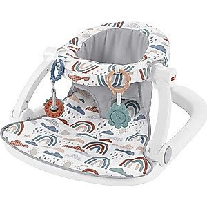 Fisher-Price Baby Playmat Deluxe Kick & Play Piano Gym With Musical -Toy Lights & Smart Stages Learning Content For Newborn To Toddler, Pink and Fisher-Price Baby Sit-Me-Up Floor Seat – Rainbow Showers