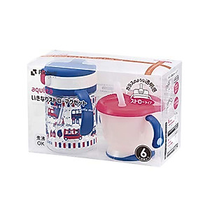 Richell Straw mag Set Navy 6 Months~