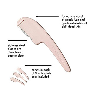 Tweezerman Prep and Plane Facial Razors for Hair Removal and Exfoliation, 3 Count