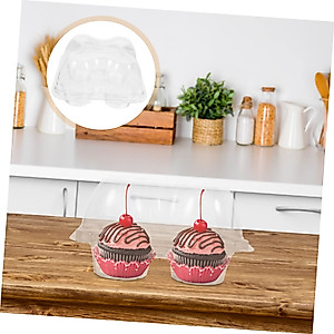 NOLITOY 20 Pcs Four Piece Cake Box Cupcake Holders Cupcake Storage Pastry Containers Cupcake Container Muffin Gifts Carriers Plastic Cupcake Carrier Tote Box Clamshell The Pet Food