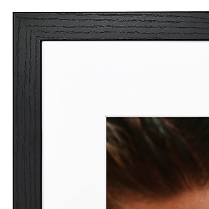 Americanflat 16x20 Picture Frame with Polished Plexiglass - Use as 11x14 Frame with Mat or 16x20 Frame Without Mat - Hudson Collection - Wide Photo Frame for Wall Display - Black