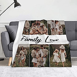 Ivarunner Personalized Family Throw Blanket,Blanket, Travel/Home/Bed/Sofa/Couch/Tapestry,Gifts for Family/Women/Mom/Adults,Home Decor,60"X50"