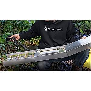 Sluice Box for Gold Mining; 50 inch Gold Prospecting Sluice; Folding Aluminum Sluice Box with Miners Moss; Large Gold Box for Gold Mining and Gold panning kit