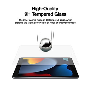 Hocents. Paperfeel Glass Screen Protector Compatible with iPad 9th/8th/7th Generation 10.2 inch, EZ Kit, Auto-Alignment Tool
