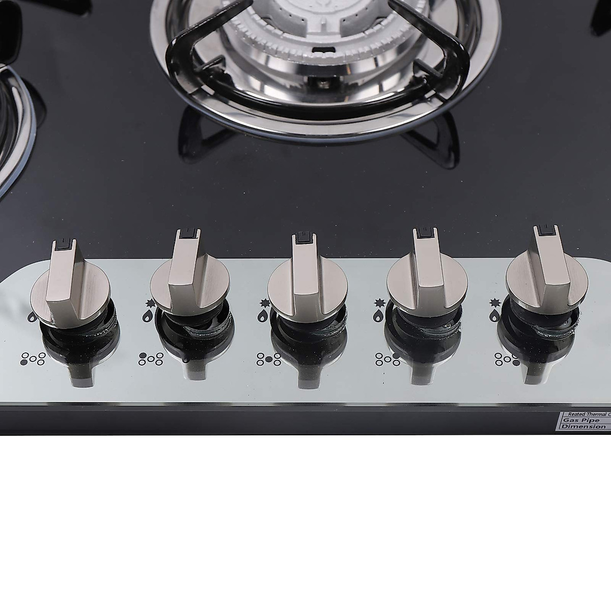 SNKOURIN 5 Burner Gas Stove Gas Cooktop 30 Inch,Stainless Steel Built-in Gas Stove with Independent Switch Control,NG/LPG Convertible Gas Cooktop,Thermocouple Protection