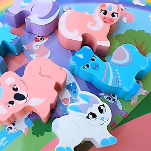 Potty Time Adventures Toddler Potty Training Chart by Lil ADVENTS - 14 Wooden Stacking Blocks / Prizes, Potty Training Advent Game - Behavior Reward Chart, Stickers & Activity Board - Unicorn Friends