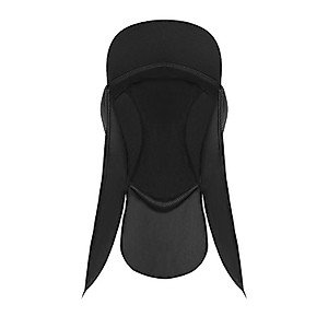 Sun Hat Visor Headwrap Pre Fitted Bandana Tied Hat with Brim Cycling Skull Cap Bandana Dew Rap Head Wrap Running Hat Men Women Head Scarf Cover Black
