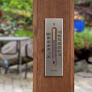 La Crosse 204-1523-INT 9 inch Stainless Steel Analog Vertical Thermometer
