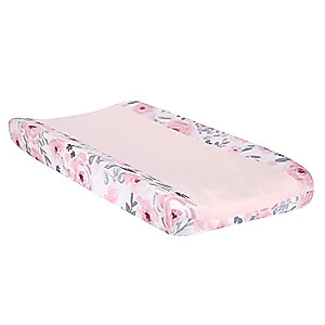 Bedtime Originals Blossom Watercolor Floral Changing Pad Cover - Pink/Gray
