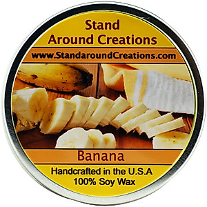 Premium 100% All Natural Soy Candle - 8-oz Tin- Banana: A True, Fresh, ripe Banana Scent