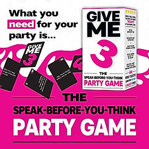 GIVE ME 3 - Fast Paced and Hilarious 10 Second Rule Adult Party Games | 2+ Players | Card Game for Adults | Travel Game | Board Game for Parties and Game Nights