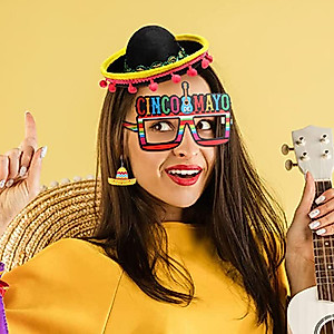 Dreuyet 7 Pairs Cinco De Mayo Earrings for Women Mexican Themed Acrylic Earrings Funny Fiesta Pepper racket Rainbow Horse Hat Earrings Mexican Festival Jewelry Gifts (Cinco De Mayo Earrings)