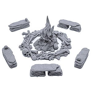 EnderToys Hill Giant Bone Fire Pit, 3D Printed Tabletop RPG Scenery and Wargame Terrain for 28mm Miniatures