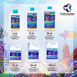Dr. Tim’s Aquatics Saltwater AquaCleanse Tap Water Detoxifier – For Fish Tanks, Aquariums – Eliminates Toxic Chemicals, Odors – Reduces Ammonia, Chlorine, Chloramines – H20 Pure – 8 Oz.
