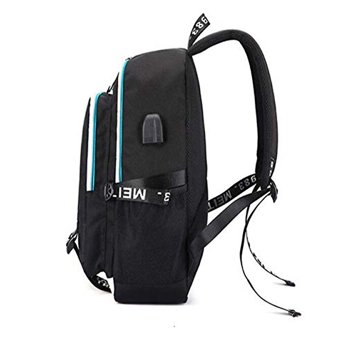 Gmoke Cartoon Canvas Laptop Backpack for Teen, Backpack for Women Men with USB Charging Port. (Blue8)