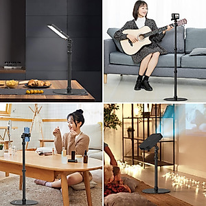 jusmo LS09 Aluminum Projector Floor Stand for Nebula/XGIMI/Other Video Projectors, Mevo Camera Stand, 16.5-34.6inch Adjustable, Compatible with Projector/Camera/Phone/GoPro/Webcam/Lights