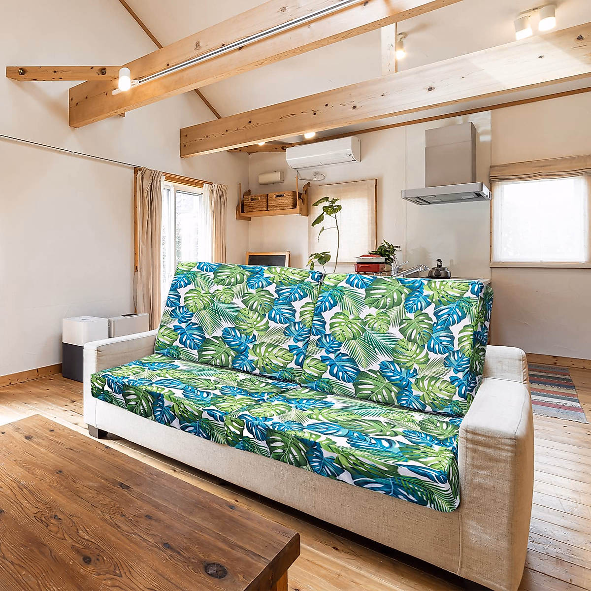 Batiyeer 8 Pcs Outdoor Cushion Slipcovers Patio Chair Cushion Covers Replacement Waterproof Square Outdoor Seat (20 x 20 x 4 Inch)