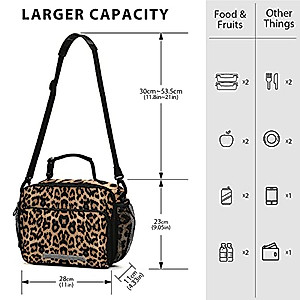 Lunch box Insulated Soft Lunch Bag Lunch Container Cheeteh Leopard Print for Office Work School Picnic Beach