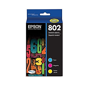 Epson T802520 DURABrite Ultra Color Combo Pack Standard Capacity Cartridge Ink & T802XL120 DURABrite Ultra Black High Capacity Cartridge Ink