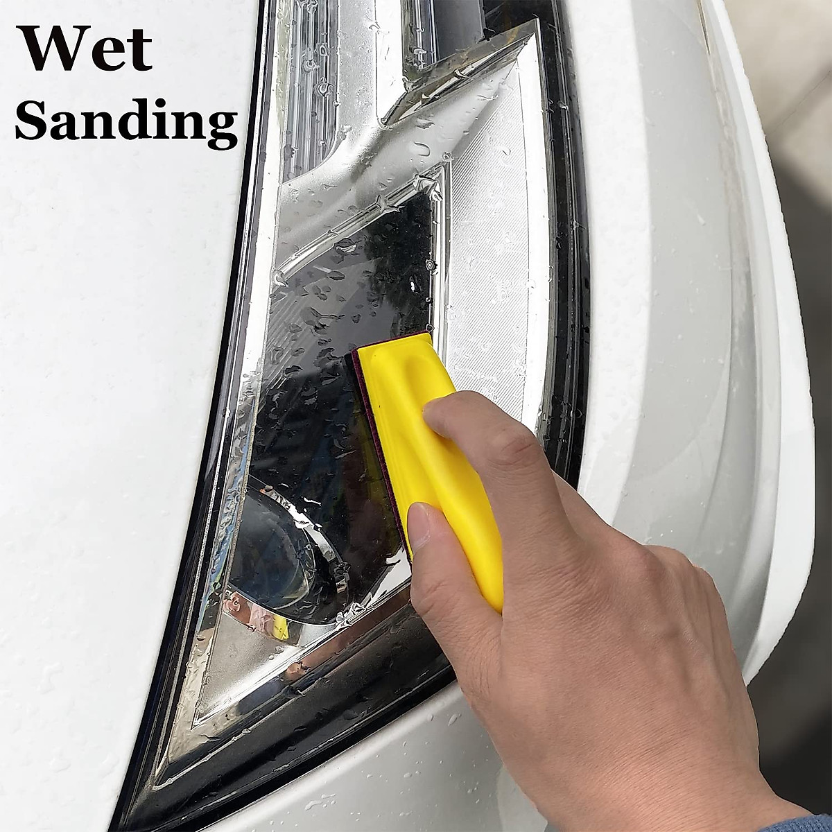 AutKerige Micro Detail Sander with 70PCS Sandpaper-Grit 400 600 800 1000 1500 2000 3000, 3.5”x 1” Mini Sander Kit with Hook and Loop Sanding Strips for Craft, Wood and Small Space Polish Sanding Works