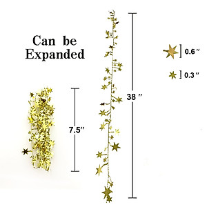 TeaSu Star Strings for Gold Floating Candle Centerpieces for Table Wedding Christmas, 12 Pcs 38 Inch Submersible Vase Filler for Water Centerpiece - Gold