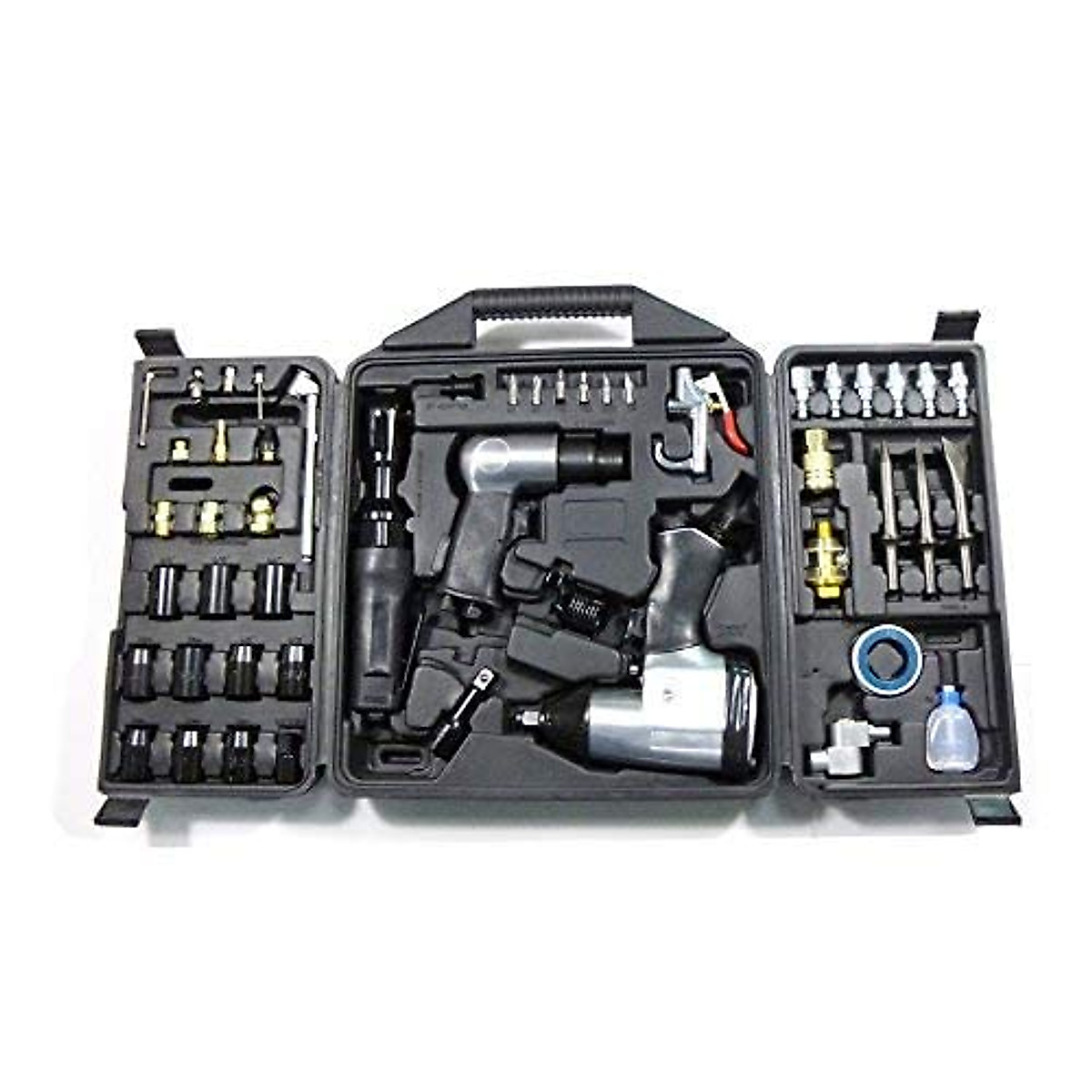 DP Dynamic Power 50 Piece Air Tool Kit. 1-1/2'' Impact Wrench, 1-3/8'' Ratchet Wrench, 5-Air Hammer w/Chisels, and other great tools. D-W3-50K