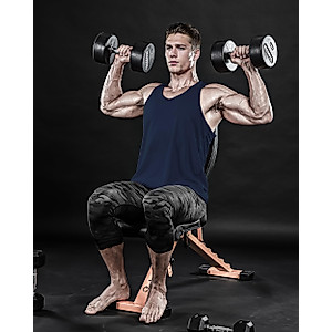 DRSKIN Men's 4-Pack Dry Fit Y-Back Muscle Tank Tops, Gym Bodybuilding Training, Athletic Workout Cool Shirts (BTF-ME-TA, M)