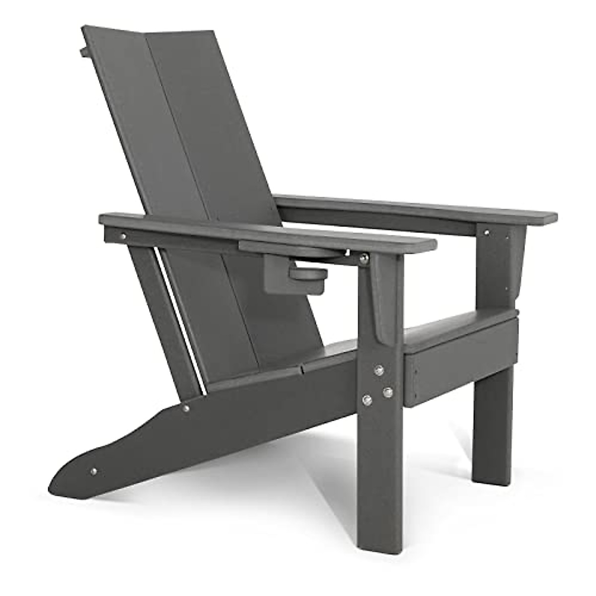 INTOBOO Modern Curveback Adirondack Chair, Elegant Double Plate Design Lounge Chairs, Recycable HDPE Chairs for Outdoor Patio Pool