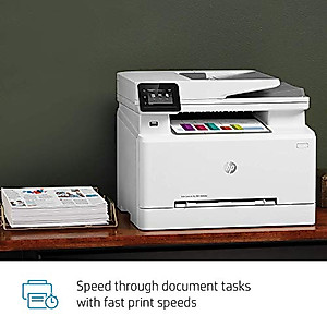 HP Color Laserjet Pro M283fdw Wireless All-in-One Laser Printer, Remote Mobile Print, Scan & Copy, Duplex Printing (7KW75A), White, Model:7KW75A#BGJ (Renewed)