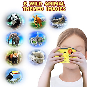 ArtCreativity Kids Camera Toy Set of 12 Viewfinder with Projector - Battery Operated Projector with Wild Animal Slides, Great Safari Party Favors, Zoo Party Supplies, & Wild One Party Favors