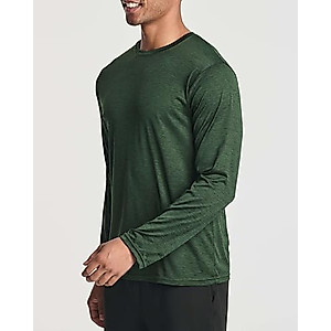 Real Essentials 4 Pack Mens Long Sleeve Shirts T-Shirt Fishing Athletic Workout Hiking UV UPF SPF Sun Protection Work Quick Dry Dri Fit Gym Tee Shirt Active Running Sport Tops Camisas Construction