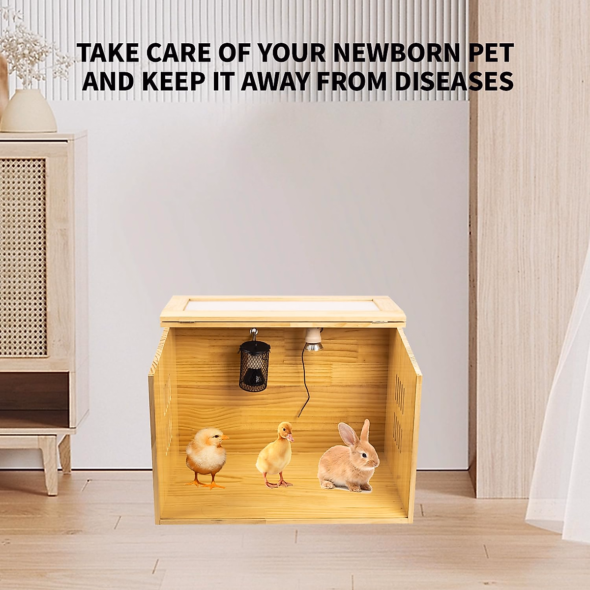 TANXAKUFAN Incubator for Small Animals with Thermostat, Intelligent Chick Brooder Box, Incubator for Newborn Puppies and Kittens, Intelligent Puppy Incubator Dog Kennel Pet Box