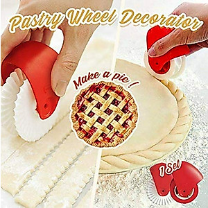 HYG Pastry Wheel Decorator and Cutter Beautiful Pie Crust, Plastic Pastry Pie Decoration Cutter Wheel Roller, Lattice Cutter Pastry Tool for Beautiful Pie Crust or Ravioli Pasta