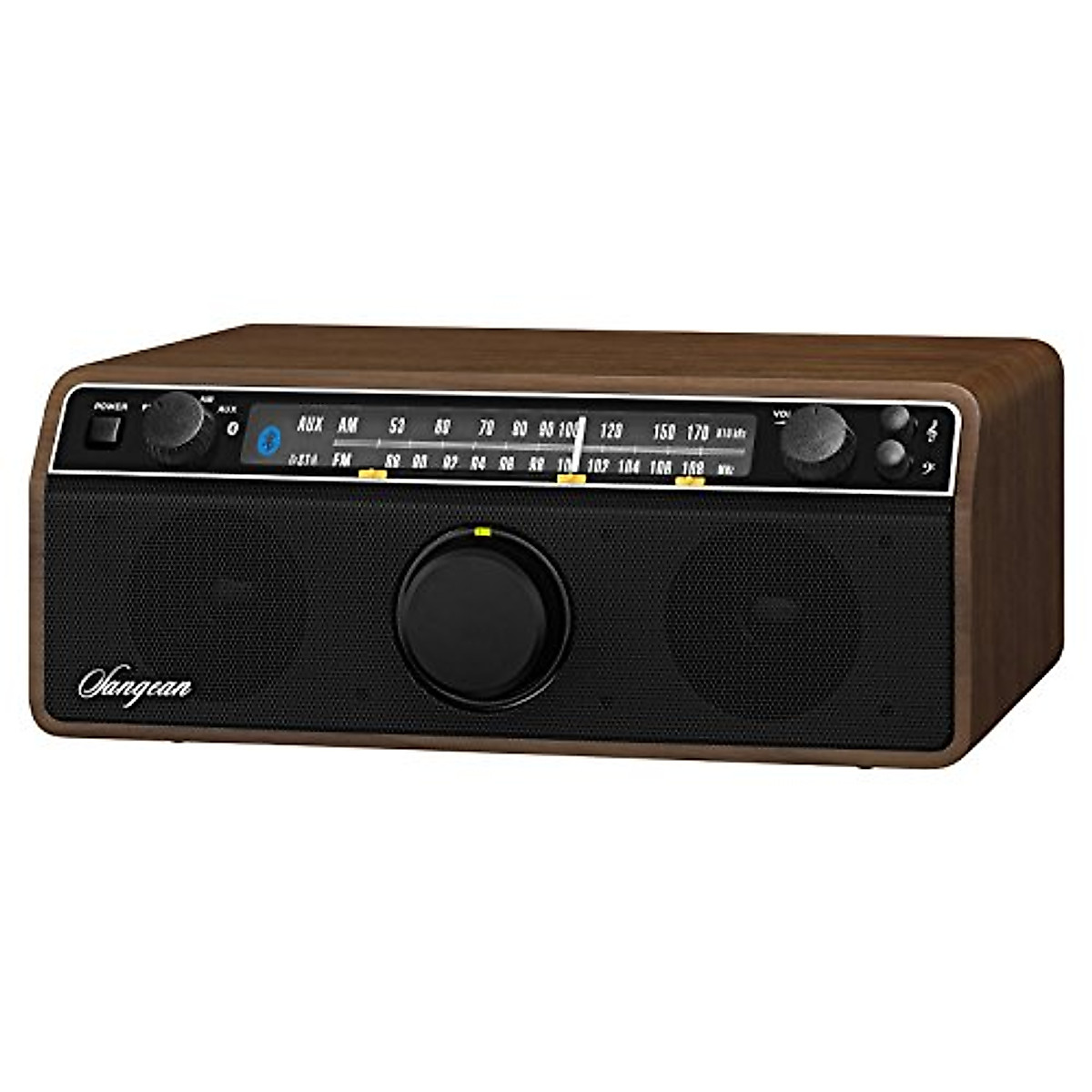 Sangean WR-12BT AM/FM/Bluetooth/AUX-In Stereo Analog Wooden Cabinet Radio (Dark Walnut)