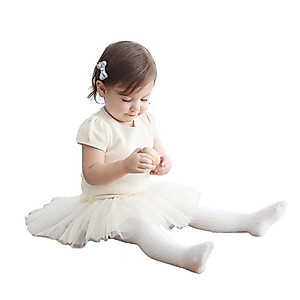 WEWINK PLUS Baby Toddler Girls Tights 3 Pack Knit Cotton Dance Leggings Pants for Infant Girl Stockings (style B twist, 0-6 month)