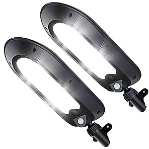 JAMIEWIN Solar Street Lights Outdoor, Solar Motion Sensor Light Solar Wall Lights Outdoor Waterproof Solar Flood Security Light for Gutter Porch Barn Garden Deck Fence Patio Path 2 Pack