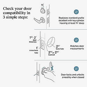 Level Home Inc. Level Lock Smart Lock Touch Edition - Smart Deadbolt for Keyless Entry Using Touch, Key Card or Smartphone, Bluetooth Lock, Compatible with Apple HomeKit, Polished Brass