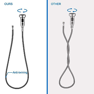 Bainser Pull Out Faucet Hose Replacement, M15 x G1/2 x 150cm, Pull Down Faucet Sprayer Hose, Anti-entanglement, Nylon Gray - Non Universal