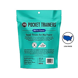 BIXBI Pocket Trainers, Bacon (6 oz, 1 Pouch) - Small Training Treats for Dogs - Low Calorie and Grain Free Dog Treats, Flavorful Pocket Size Healthy and All Natural Dog Treats