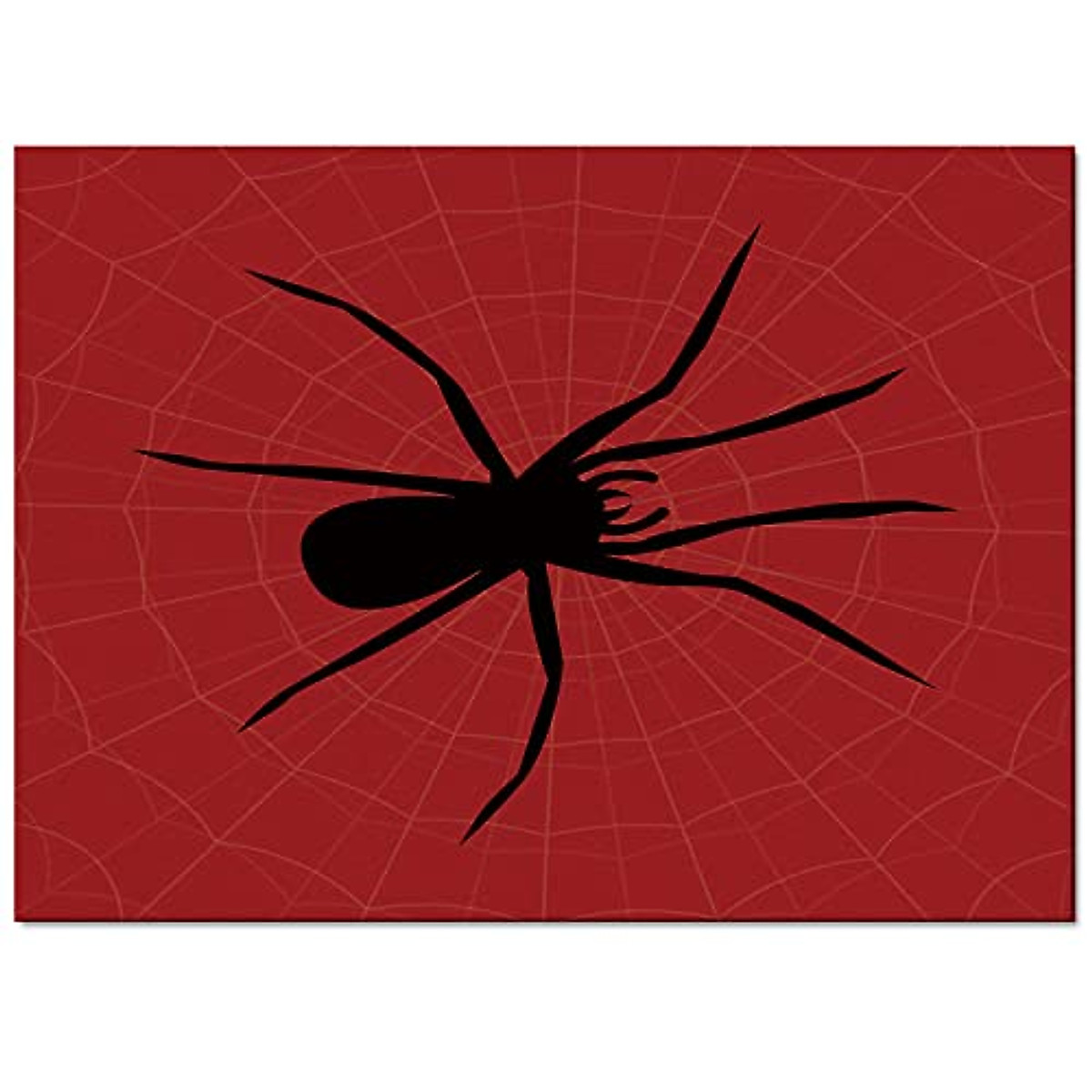Area Rug Indoor Carpet Black Spiders Web Burgundy Red Back Happy Halloween Home Decor Soft Rugs Collection Comfy Floor Mat Horror Animals Accent Rugs for Bedroom Living Room Kids Room36x60In