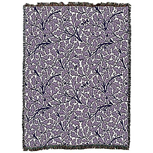 Pure Country Weavers William Morris Oak Tree Purple Blanket - Arts & Crafts - Gift Tapestry Throw Woven from Cotton - Made in The USA (72x54)